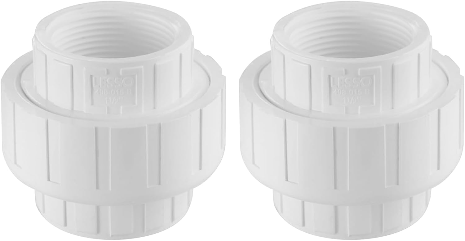 Amazon.com: LESSO 1-1/2 inch PVC Female Thread Union PVC Coupling ...
