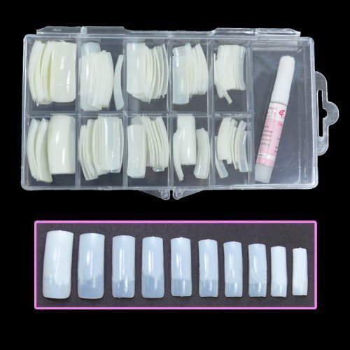 Amazon.com: Natural Nails with Tip Box & Glue (Half Tips - 100pcs) CODE ...
