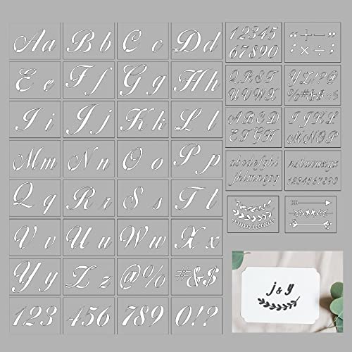 NITAIUN 42 Pcs Alphabet Letter Stencils Kit 21 * 15 cm Plastic Alphabet ...