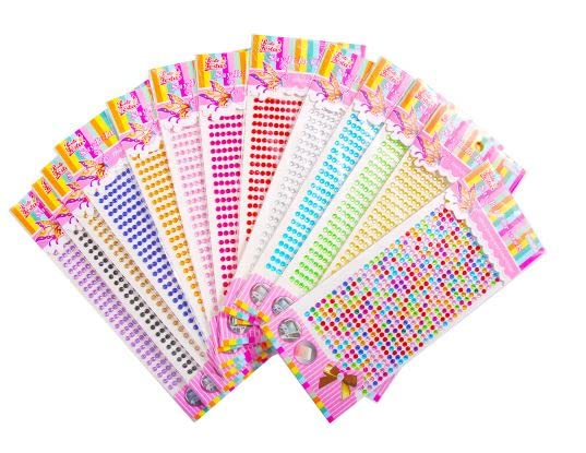 Gifting Square Pack of 10 Colored Diamond Gem Diamond Self Adhesive ...