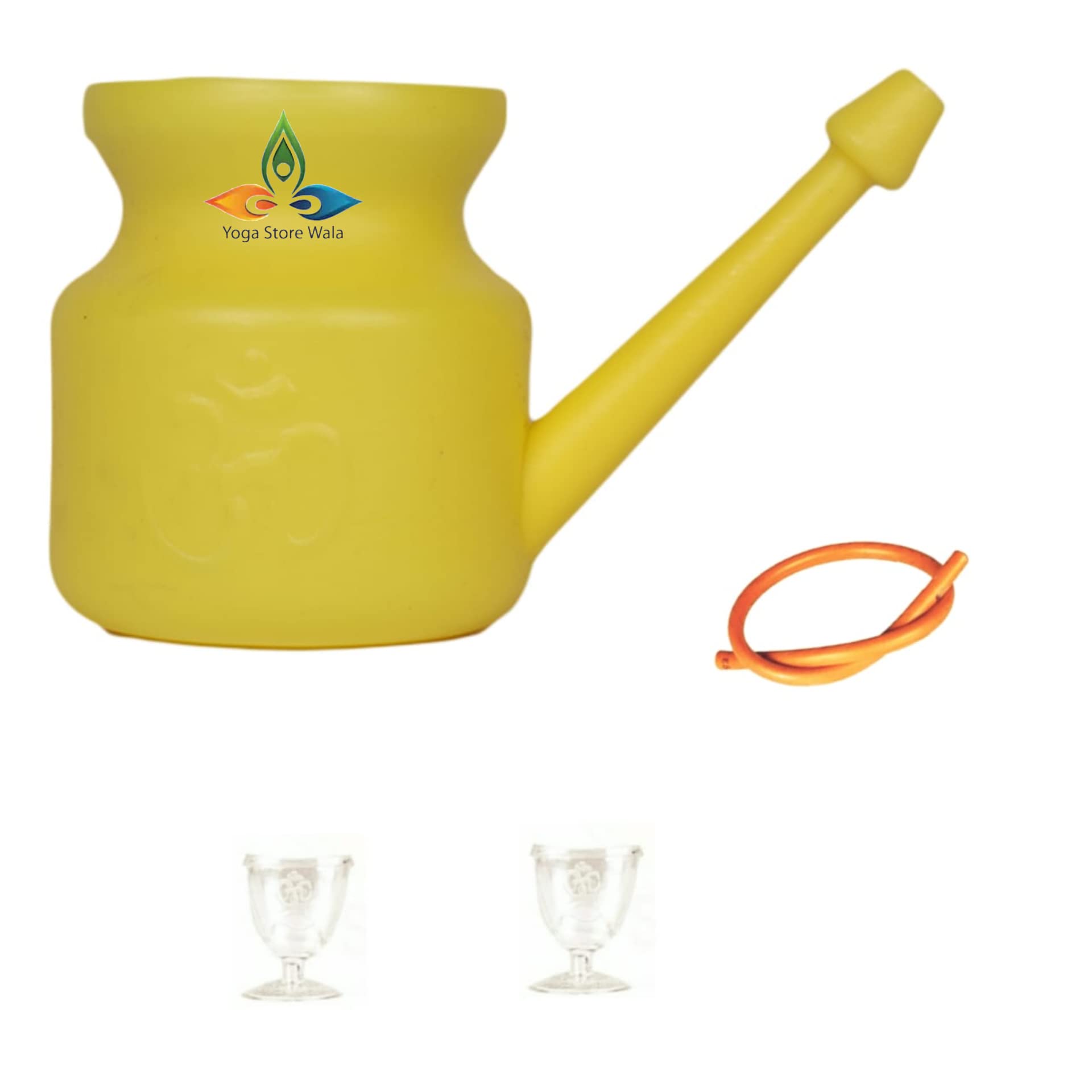 Yoga Store Wala Plastic Big Jal Neti Pot With 1 Rubber Neti And Eye ...