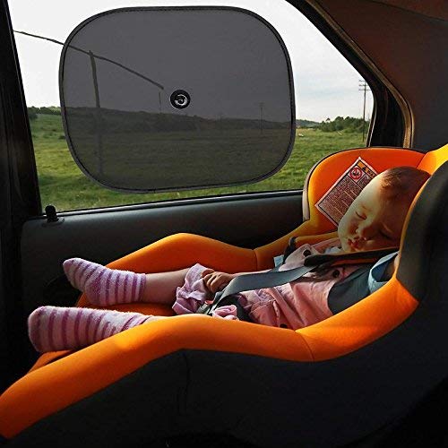 AUTOVEA Car Side Window Stick-On-Sunshades with Vacuum Cups (Set of 2 ...
