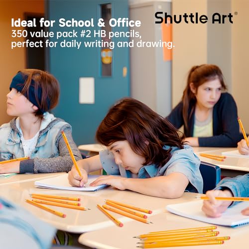Snapklik.com : Shuttle Art Wood-Cased #2 HB Pencils, 350 Pack Sharpened ...
