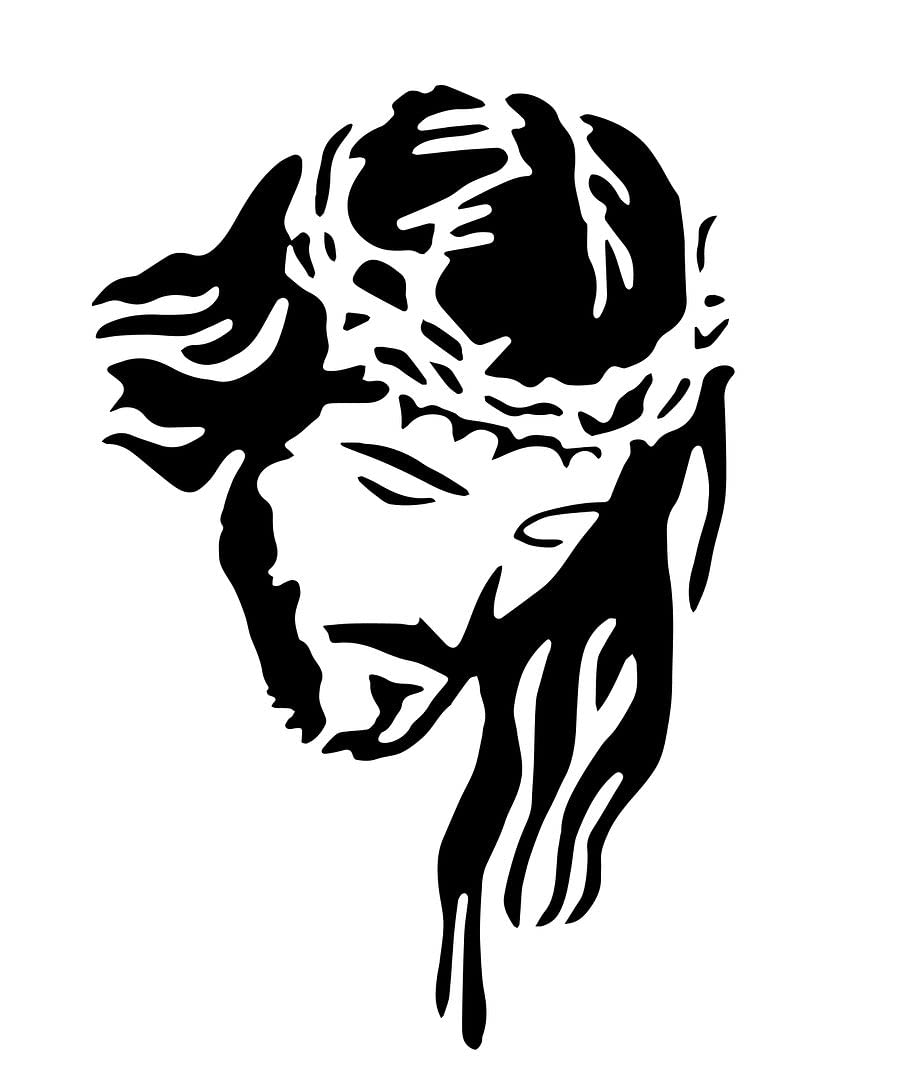 Jesus Head Stencil