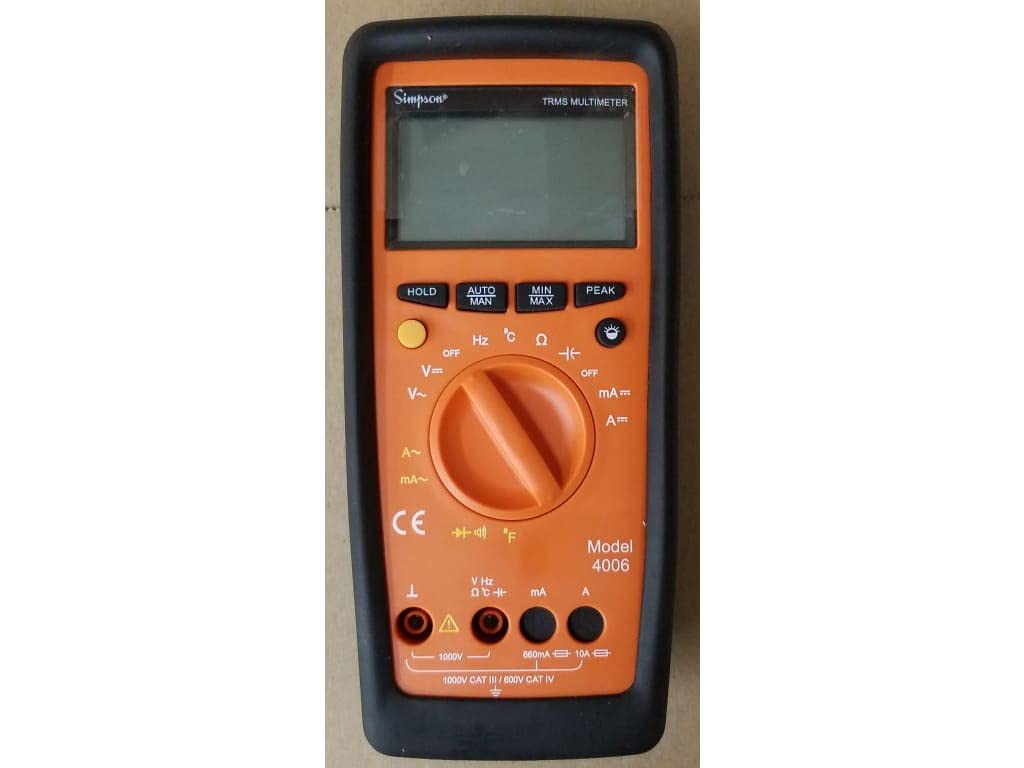 Simpson Digital Portable MULTIMETER; 4006;CAT III 1000V;CAT IV 600V ...