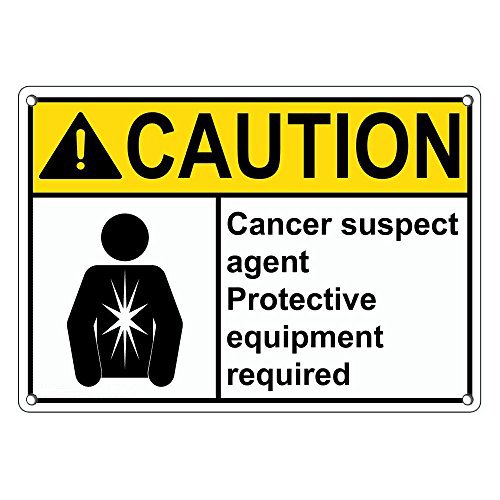 Weatherproof Plastic ANSI Caution Cancer Suspect Agent Protective ...