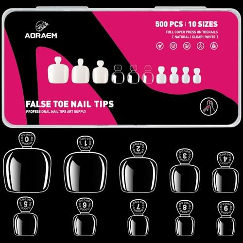 Amazon.com: Wide Long Large Gel Toe Nail Tips, SINOKAME Big Fake ...