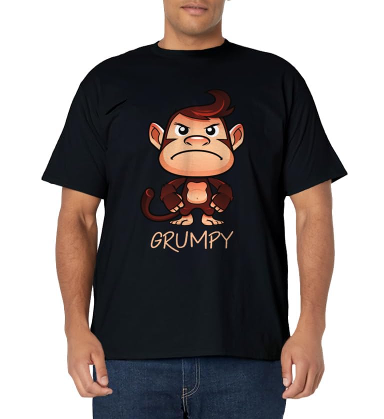 Snapklik.com : Grumpy Monkey Meme Aesthetic Bad Mood Chimpanzee T-Shirt
