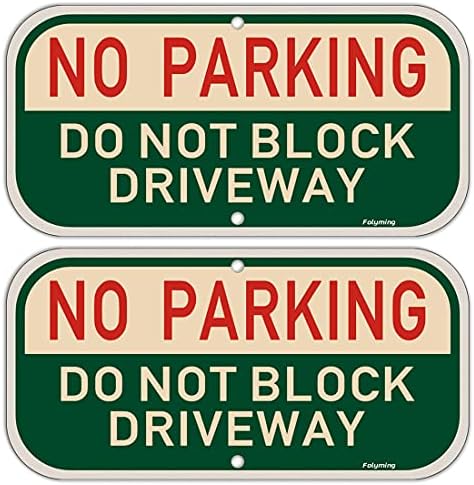 Amazon.com: (2 Pack) Do Not Block Driveway Sign, No Parking Sign.40 ...