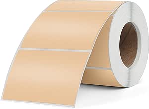 FINDAT Khaki Rectangular Thermal Labels 3 x 2 Inch Vinyl Square ...