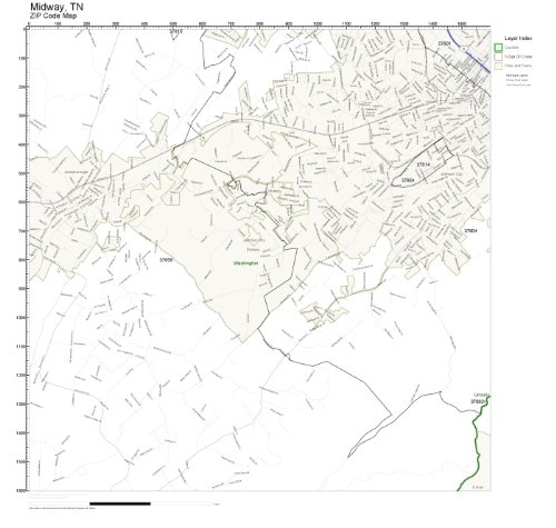 ZIP Code Wall Map of Midway, TN ZIP Code Map Laminated: Amazon.com ...