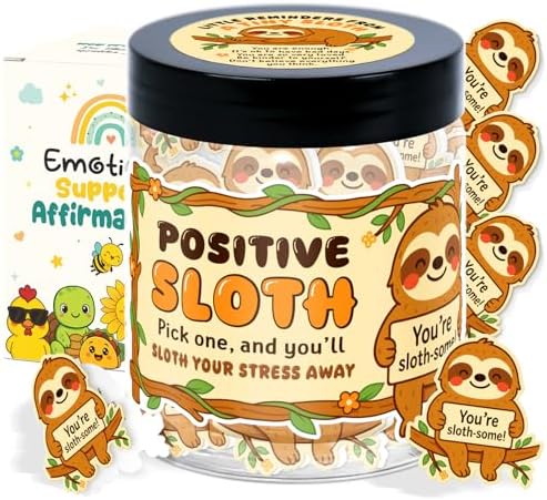 Amazon.com: Positive Sloth Cards Jar, 60 Affirmation Cards For Women ...