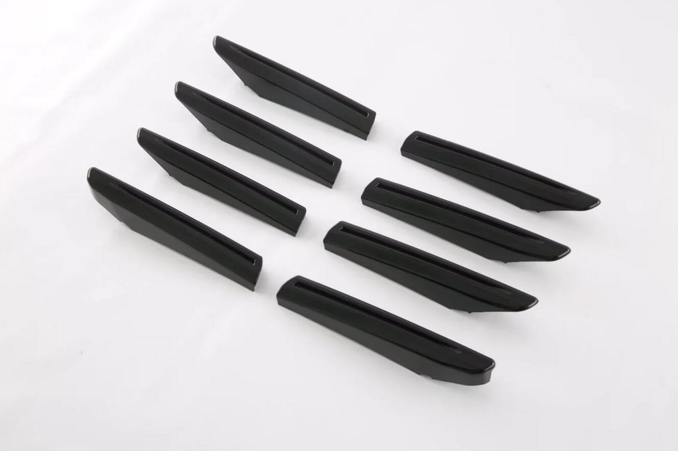Black 3Pcs Car Front Central Grille Cover Molding Insert Trims Strip ...
