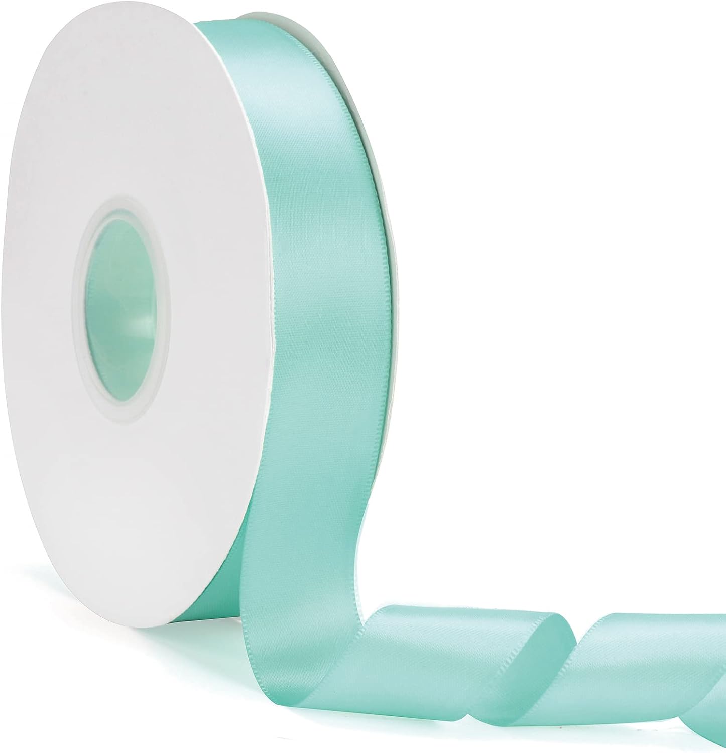 Amazon.com: 1" x 50Yds Aqua Blue Double Faced Satin Ribbon,High Density ...