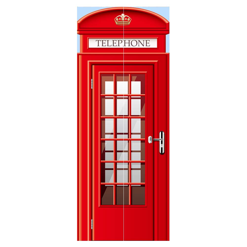 Amazon.com: Modern Art Phonebooth 3D Door Sticker, Peel and Stick Vinyl ...