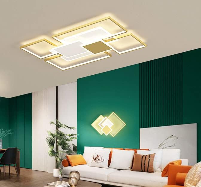 Buy CITRA 8 Light Rectangular White Gold Body Modern LED Chandelier ...