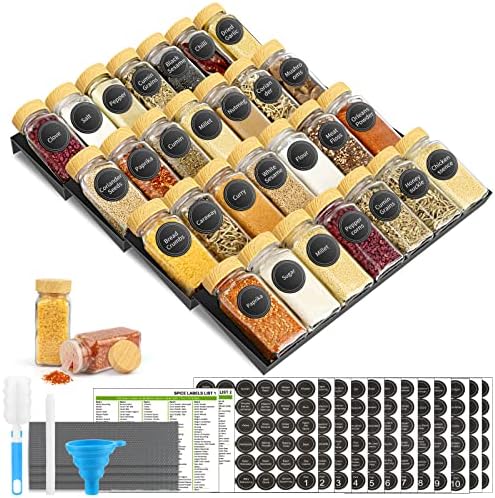 Amazon.com: SpaceAid Spice Rack Organizer with 28 Spice Jars, 386 Spice ...