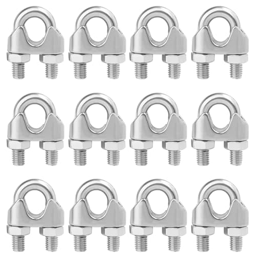 Snapklik.com : 12 PCS 1/2 Wire Rope Cable Clip Clamp, M12 304 Stainless ...