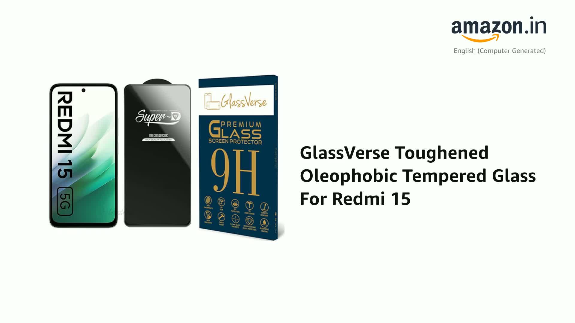 Watch GlassVerse Toughened Oleophobic Tempered Glass For Redmi 15 on ...