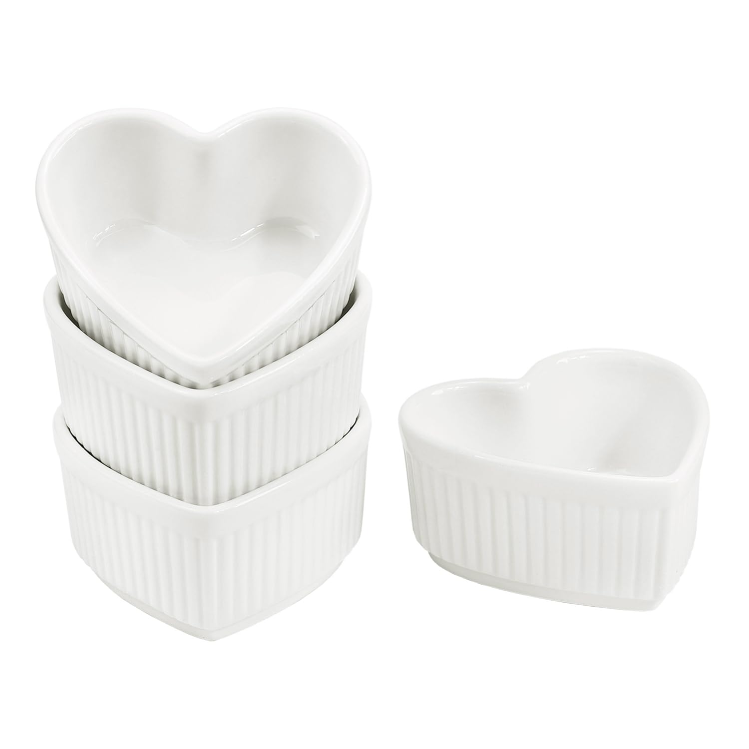 Snapklik.com : Sizikato Heart-Shaped Porcelain Souffle Dishes