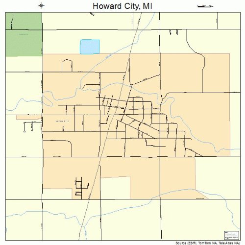 Amazon.com: Large Street & Road Map of Howard City, Michigan MI ...