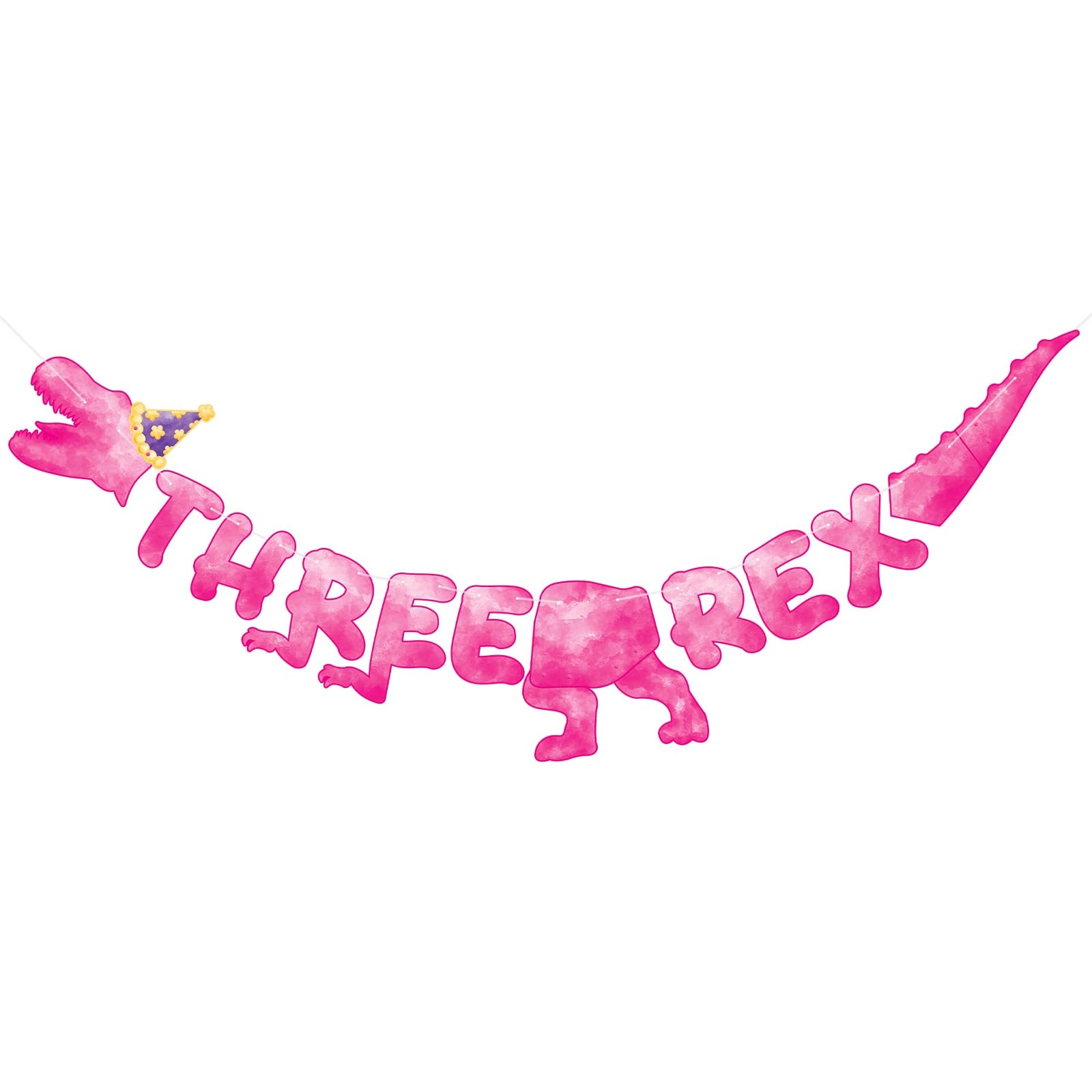 Amazon.com: WERNNSAI Watercolor Dinosaur Three Rex Banner - Dinosaur ...