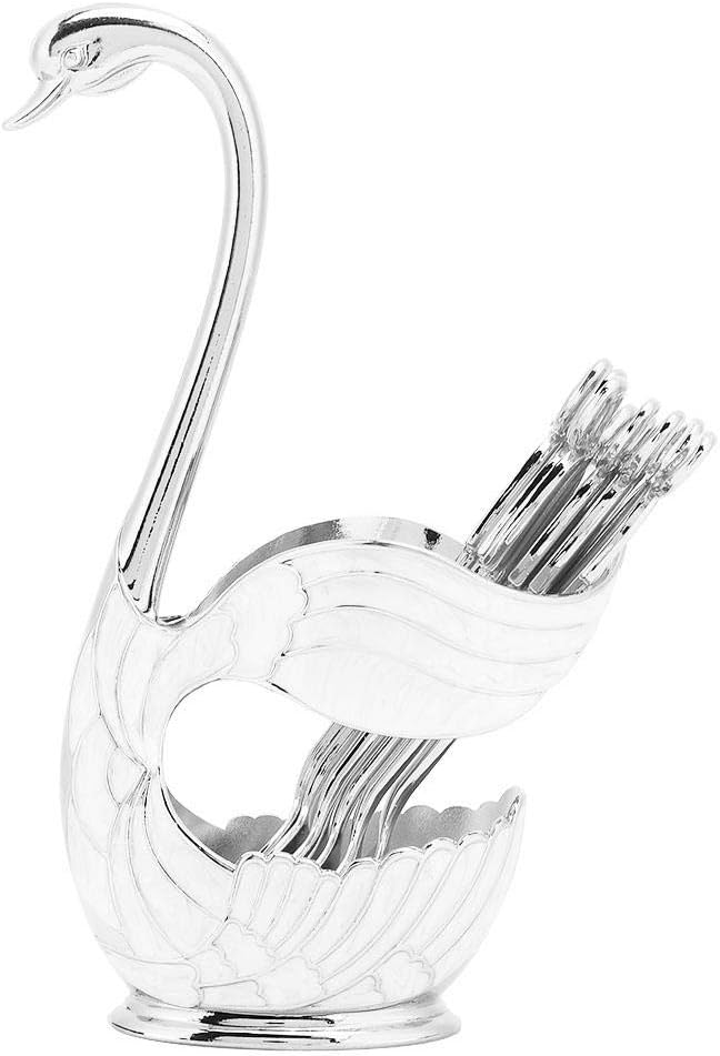 Amazon.com: Coffee Spoon Set, Silver Swan Base Holder, Table Decorative ...
