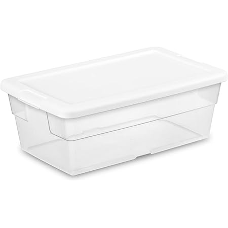 Amazon.com: Sterilite 6 Quart Clear Plastic Stackable Storage Container ...