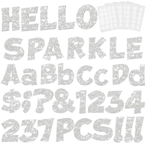 Amazon.com: 237 Pcs Glitter Bulletin Board Letters, Numbers and ...