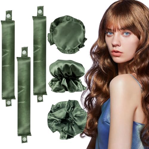 Amazon.com : 6 Pcs Heatless Hair Curling Set - Satin Overnight Curlers ...