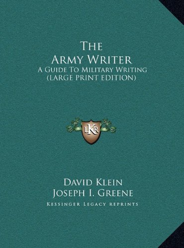 Buy The Army Writer: A Guide to Military Writing (Large Print Edition ...