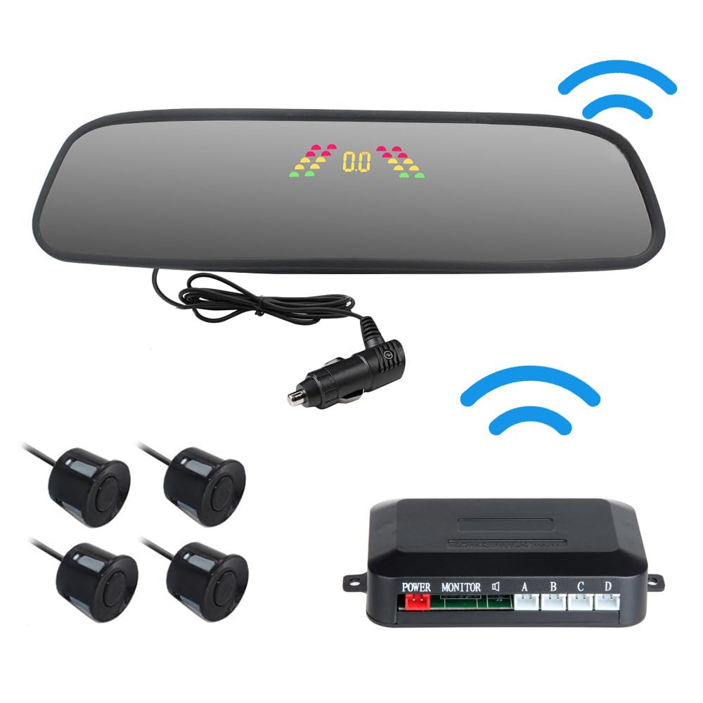 Wireless Car Reverse Radar Sensor Kit RiloerDC 12V Wireless Car Reverse ...