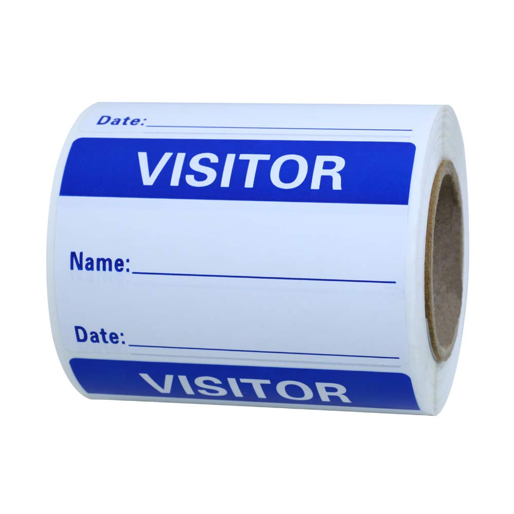 Buy Hybsk Visitor Pass Blue Visitor Identification Labels 2x3 inch ...