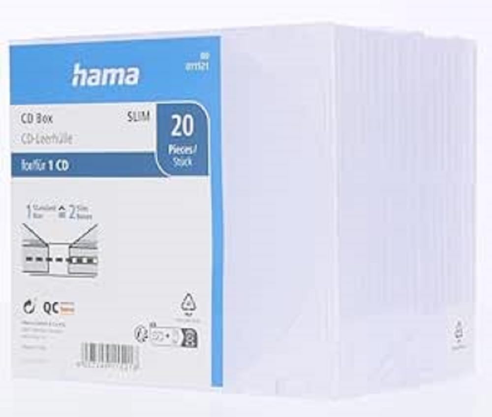 Hama Slim CD Jewel Case | Pack of 25 | Transparent & Black : Amazon.co ...