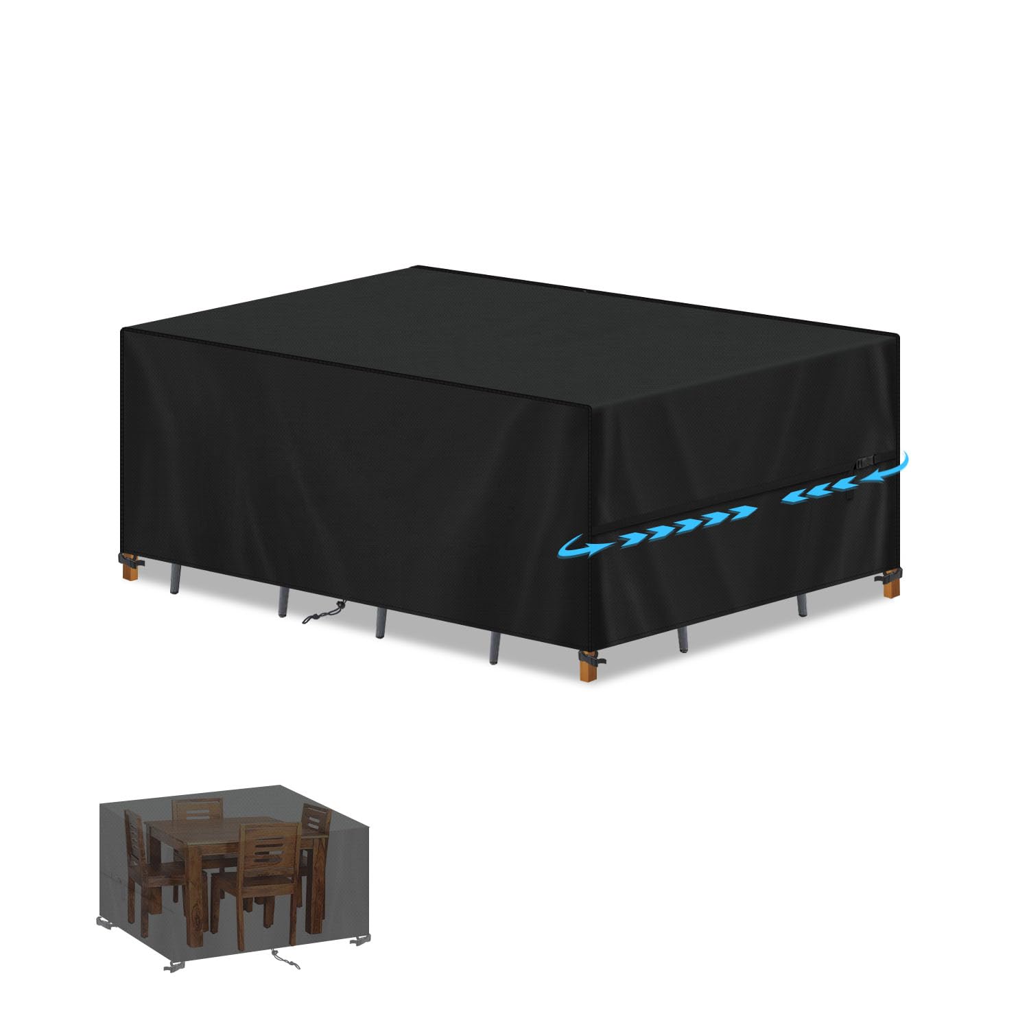 SIMPHAUS Outdoor Table Cover 120x60x75cm Garden Furniture Covers ...