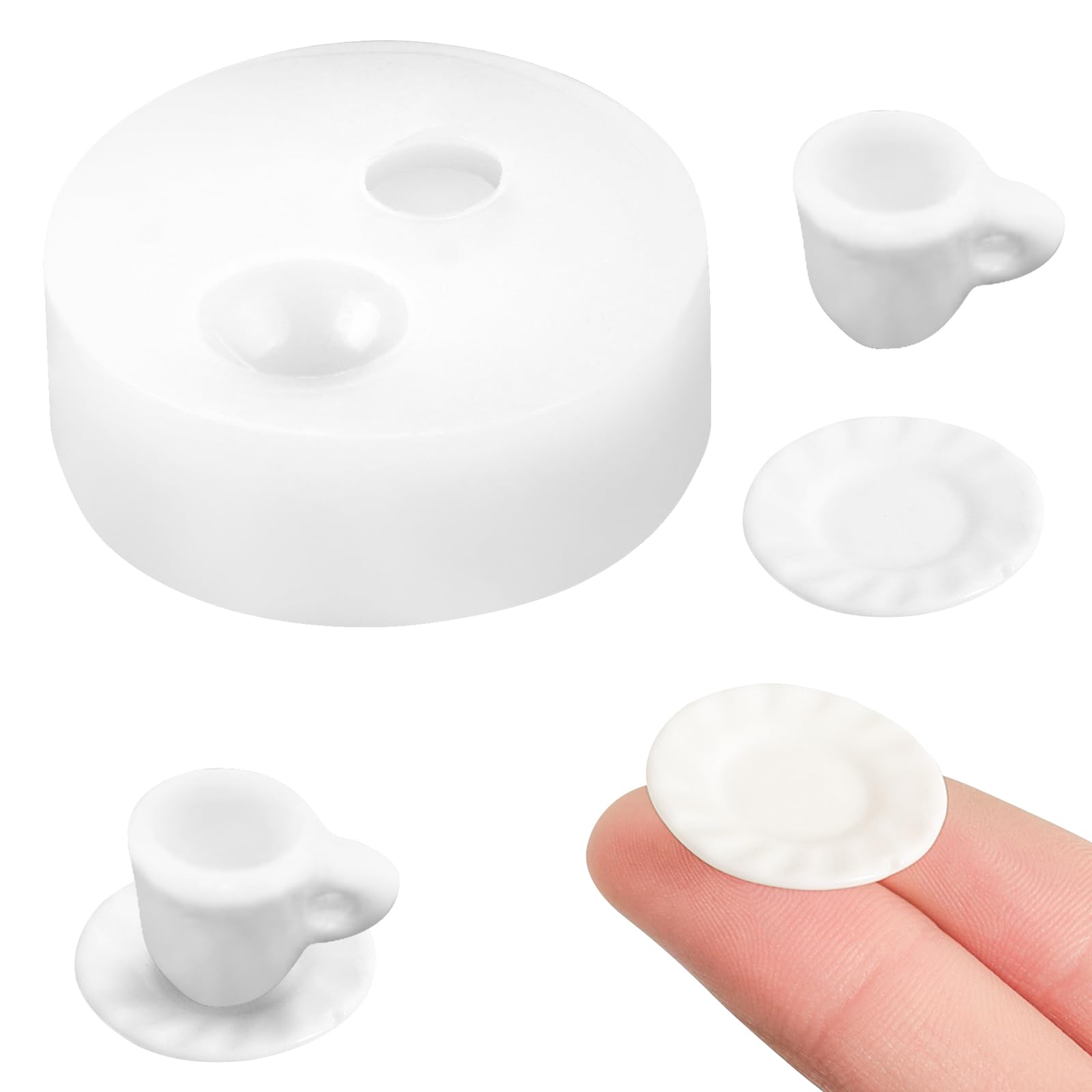 Amazon.com: Mini Cup Coaster Shape Resin Silicone Molds 3D Simulation ...