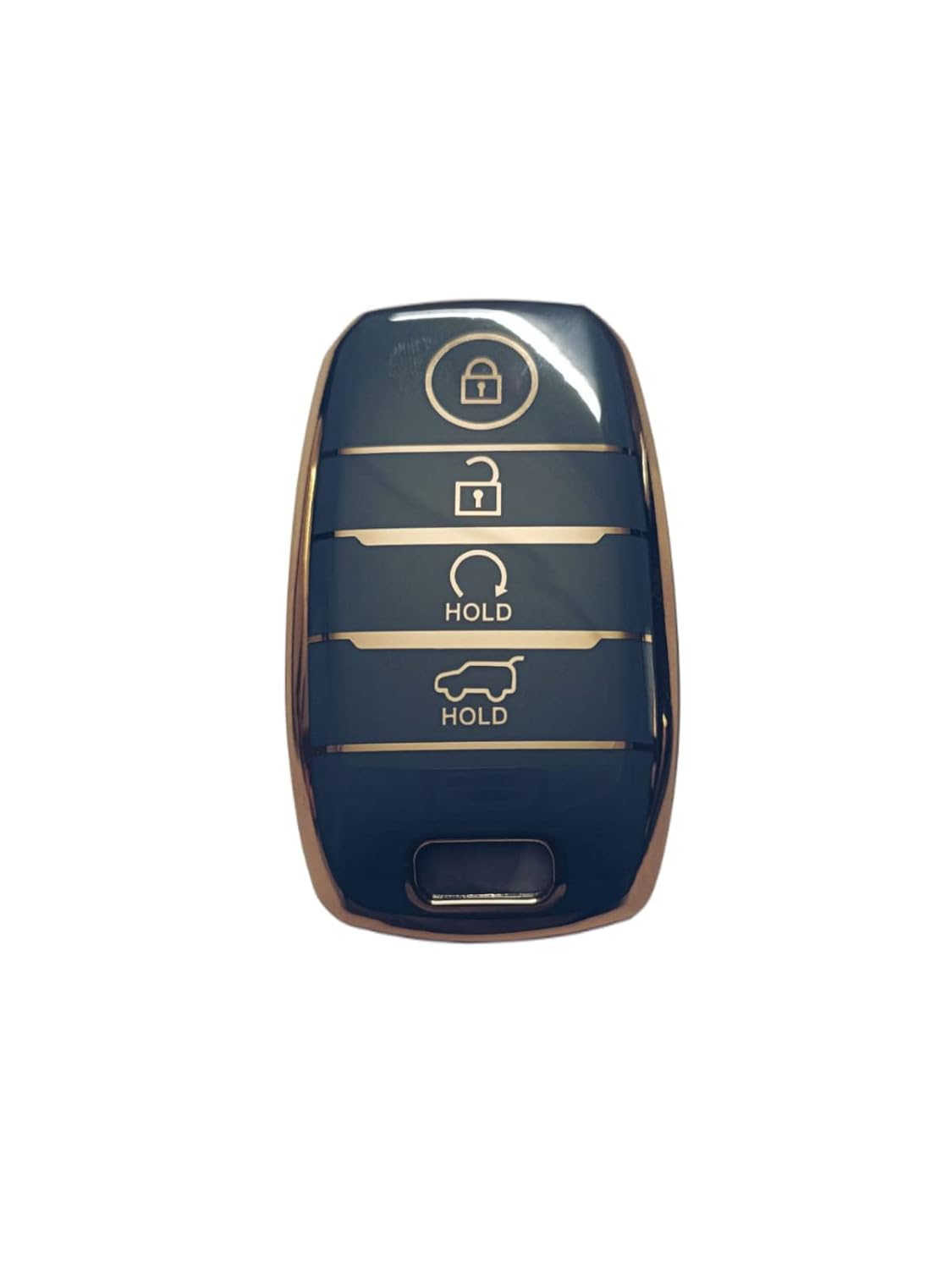 TPU Gold Border Key Cover Compatible with Kia Seltos, Sonet, Carens ...
