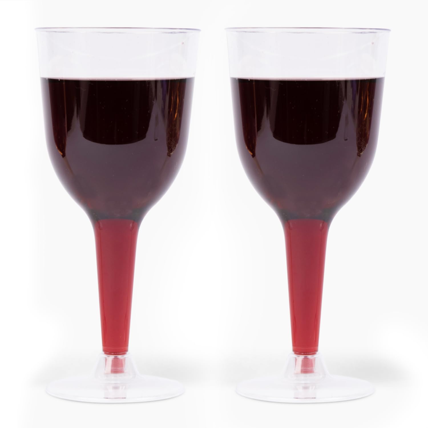 Prestee 24 Clear Stemmed Plastic Wine Glasses - 10 oz Disposable Wine ...
