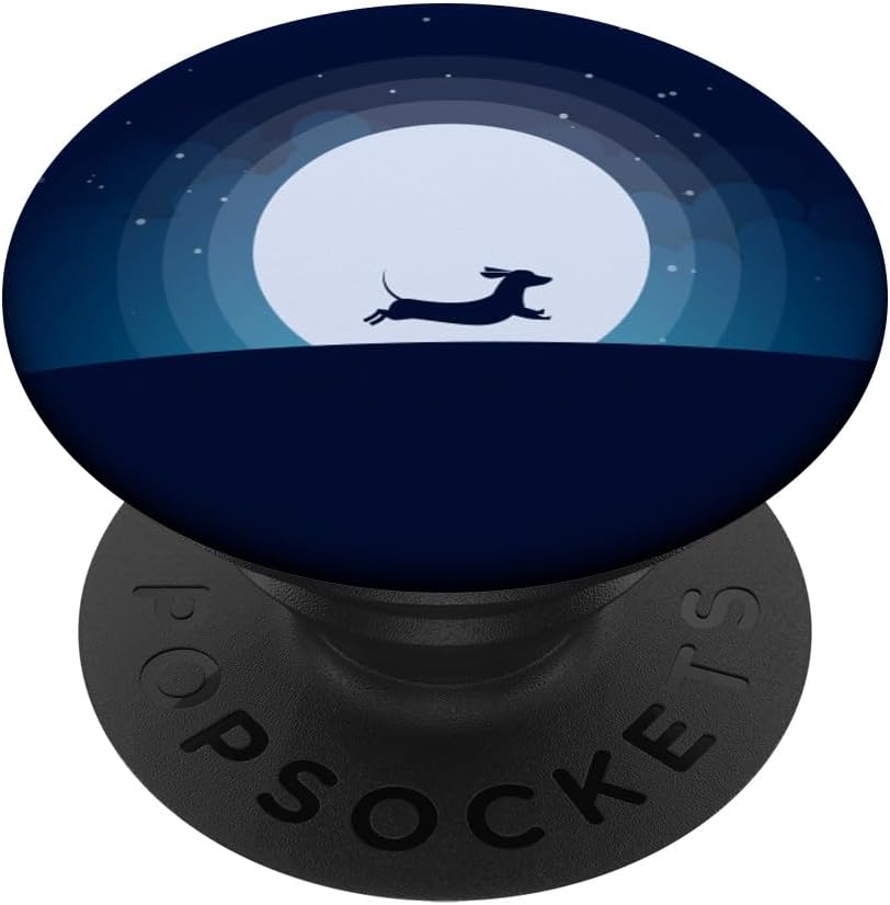 Amazon.com: Dachshund with Moon for doxie lovers PopSockets PopGrip ...