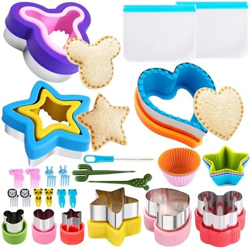 Amazon.com: Makmeng Uncrustables Sandwich Cutter for Kids, 30Pcs Cookie ...