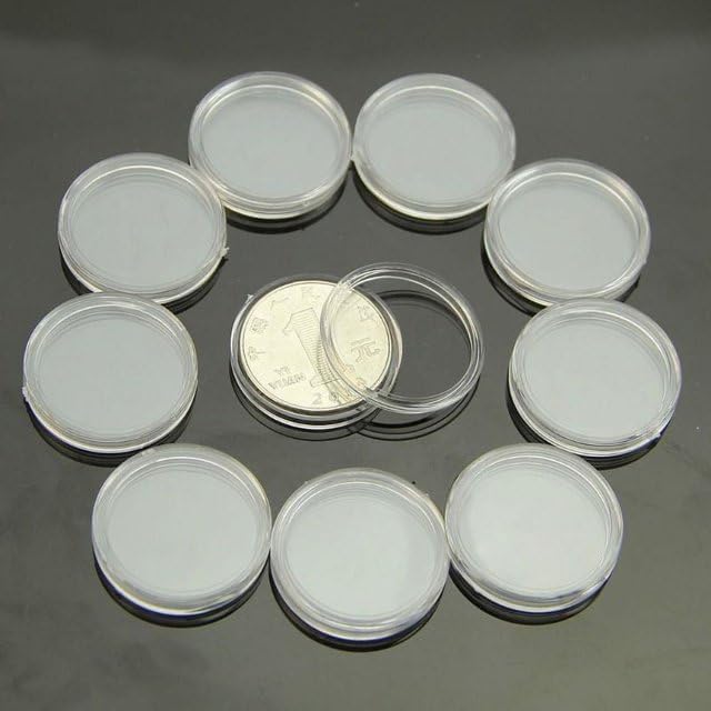 Amazon.com : 10Pc Pieces Coin Storage Holder Clear Round Cases Coin ...