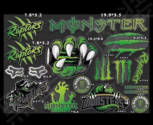 TOPEPER Monster Energy Stickers - Monster Sticker - Motorcycle Stickers ...