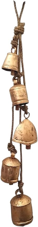 Amazon.com: RW Handmade Iron Bell Hanging Chime 5 Bells Cluster for ...