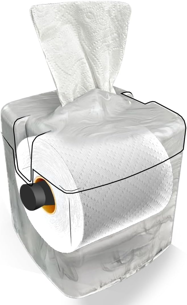 Amazon.com: Round Tissue Box with Bamboo Lid Decorative Waterproof ...