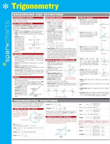 Trigonometry SparkCharts by SparkNotes (February 4, 2014) Wall Chart ...