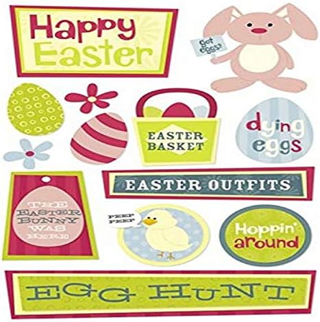 Amazon.com: KAREN FOSTER Cardstock Sticker Sheet, Easter