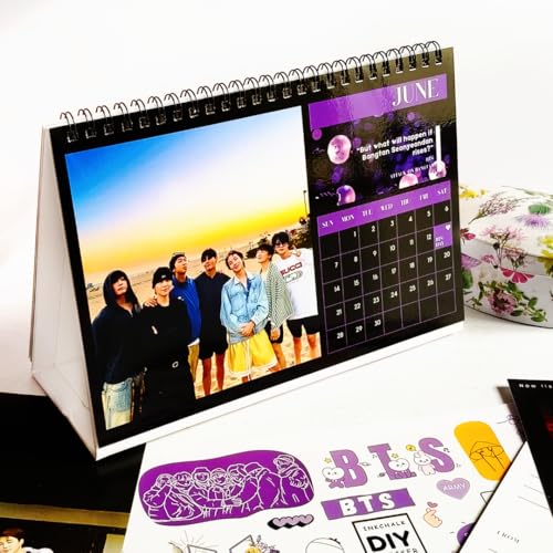 BTS 2026 Flip Table Calendar Box Set [Darkmode Version] | 1 Mini Poster ...