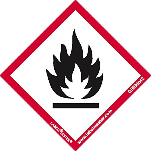 Labelmaster GHIS0042 GHS Label, Flame, 51 mm x 51 mm, Paper (Pack of ...