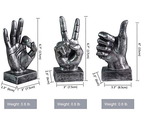 LEPENDOR Silver Polyresin Hand Gesture Desk Statues Finger Sculpture ...