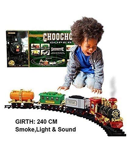 Buy TEMSON Babytintin Toy Train with Smoke Emits Light and Sound Train ...